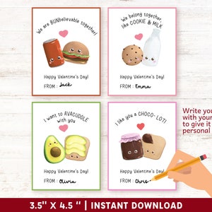 Cute Food Pun Valentine's Day Cards, Valentine's Day Cards for Kids ...