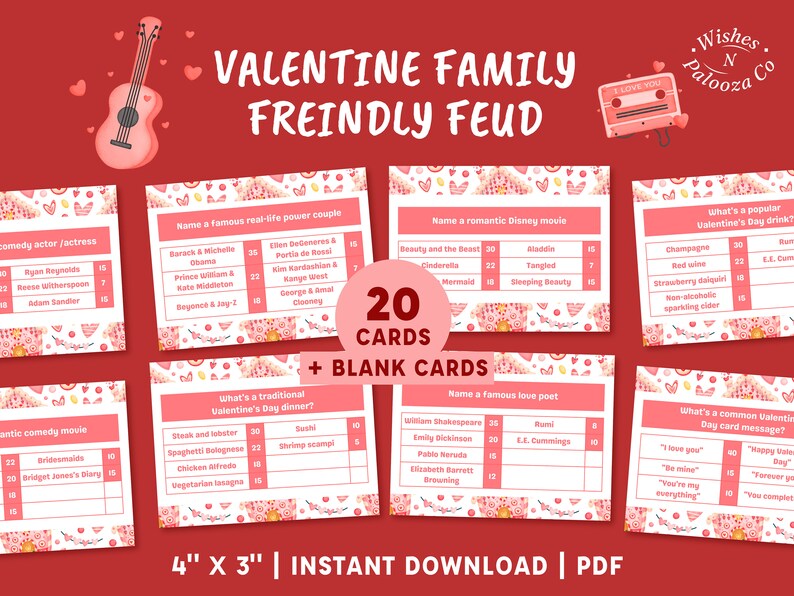 Printable Valentine's Day Feud Game Valentine's Day Family Friendly ...