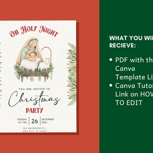 Editable Nativity Invitation Template, Religious Christmas Invitation ...