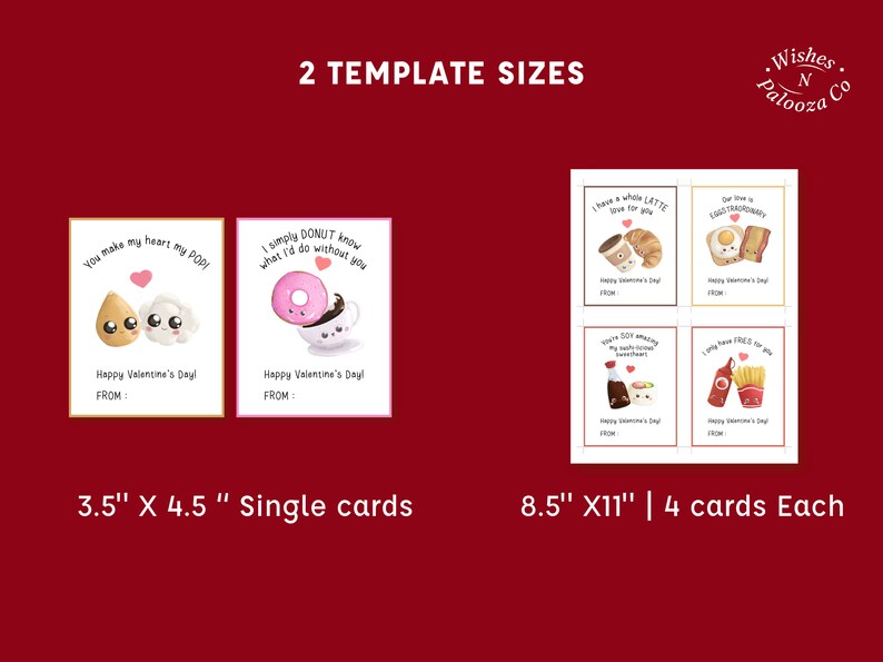 Cute Food Pun Valentine's Day Cards, Valentine's Day Cards for Kids ...