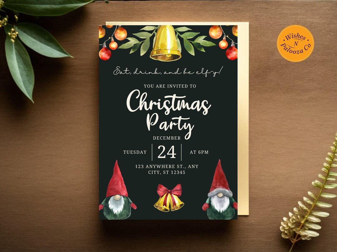 Editable Christmas Party Invitation Holiday Party Printable or Digital ...
