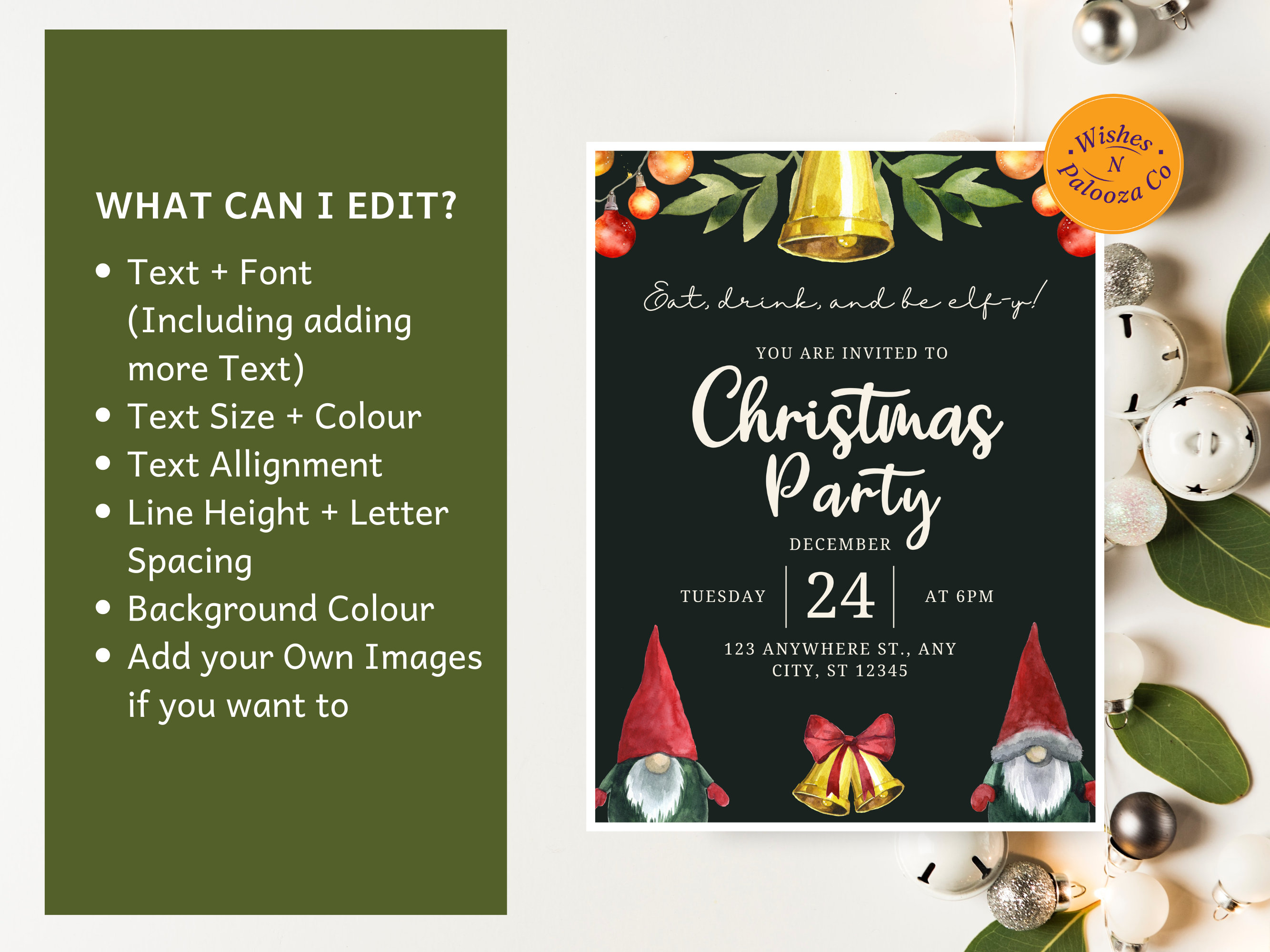 Editable Christmas Party Invitation Holiday Party Printable or Digital ...