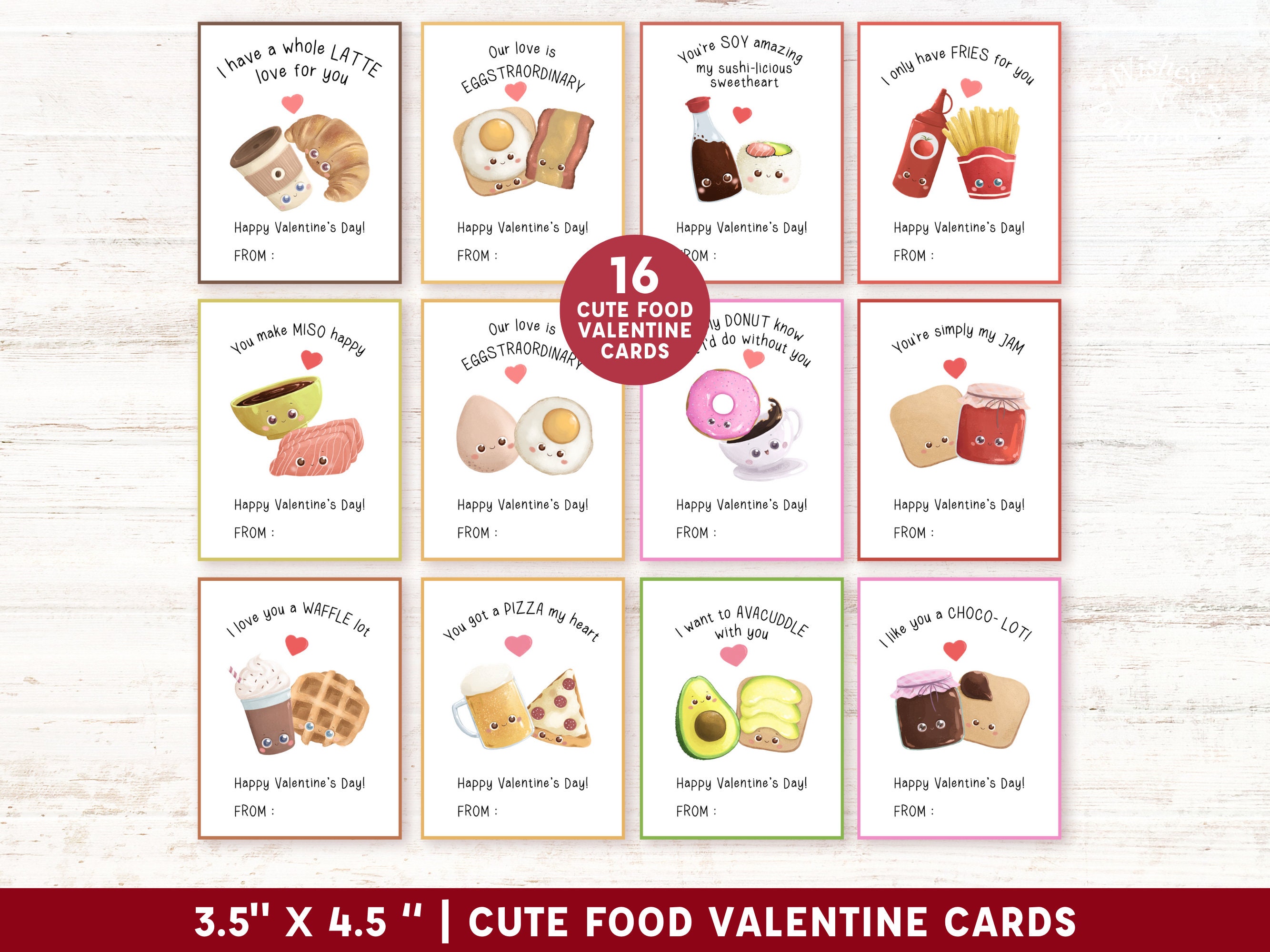 Cute Food Pun Valentine's Day Cards, Valentine's Day Cards for Kids ...