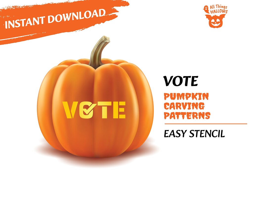 VOTE Pumpkin Carving Stencil Template Patterns Ideas US Election 2024 ...