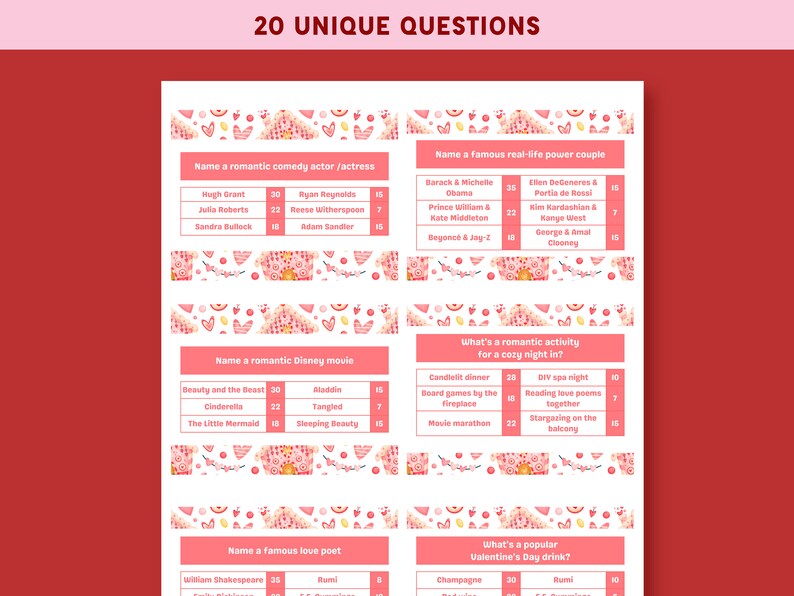 Printable Valentine's Day Feud Game Valentine's Day Family Friendly ...