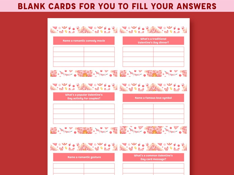 Printable Valentine's Day Feud Game Valentine's Day Family Friendly ...