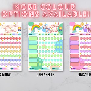 Printable Reward Chart Kids Routine Chart Rainbow Reward - Etsy