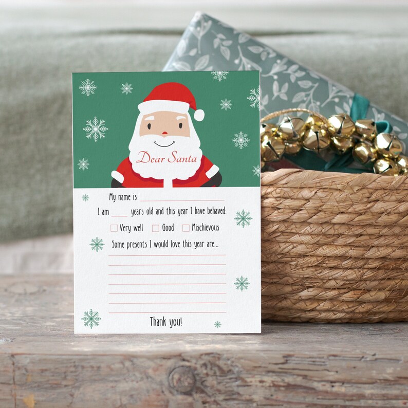 Letter to Santa Printable / Kids Letter to Santa / Santa Letter ...