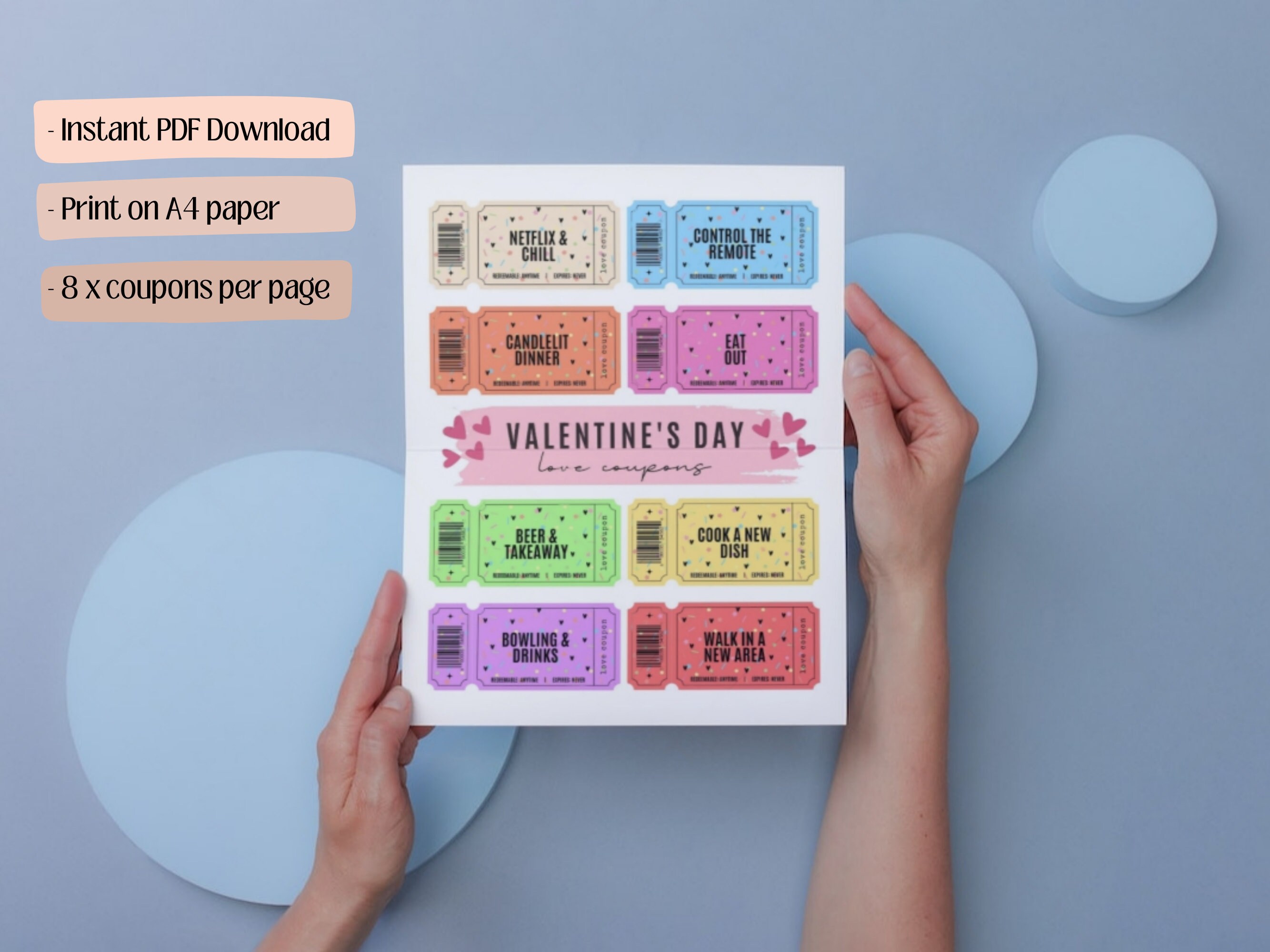 Valentines Day Coupon Book Printable Voucher Valentines Vouchers ...