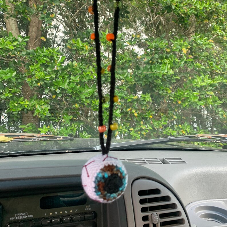 Halloween Crochet Car Hanger Pattern, Rear View Mirror Swing, Mirror ...