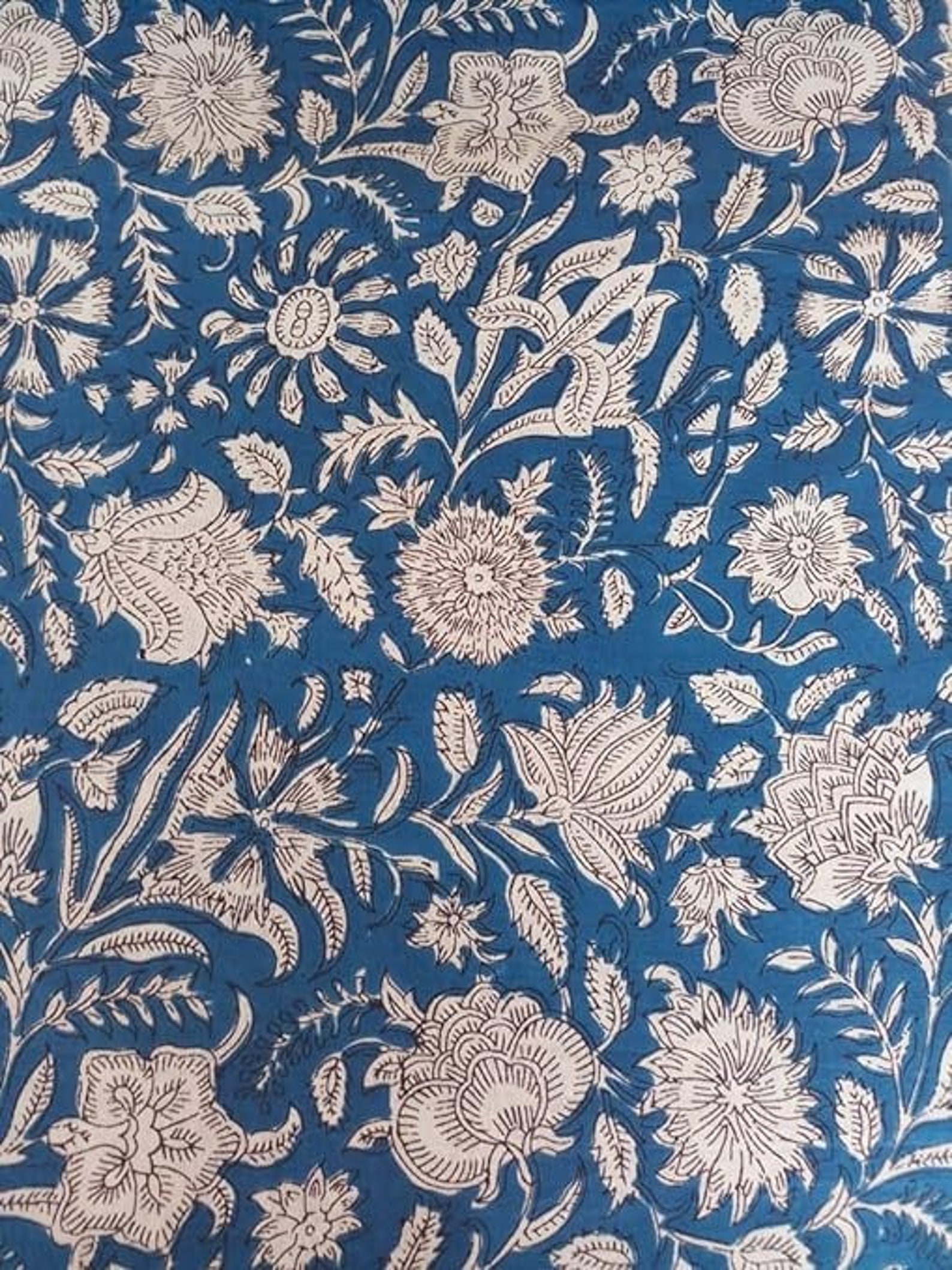 Traditional Indian Handmade Sanganeri,floral Print Fabric, Running ...