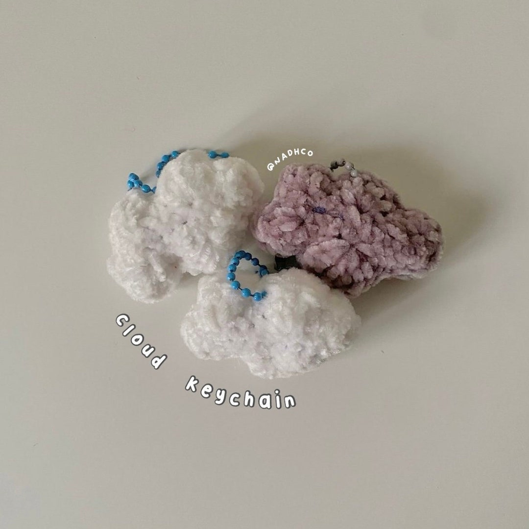 Cloud Crochet Storm Cloud Amigurumi Keychain Handmade Decorative Bag ...