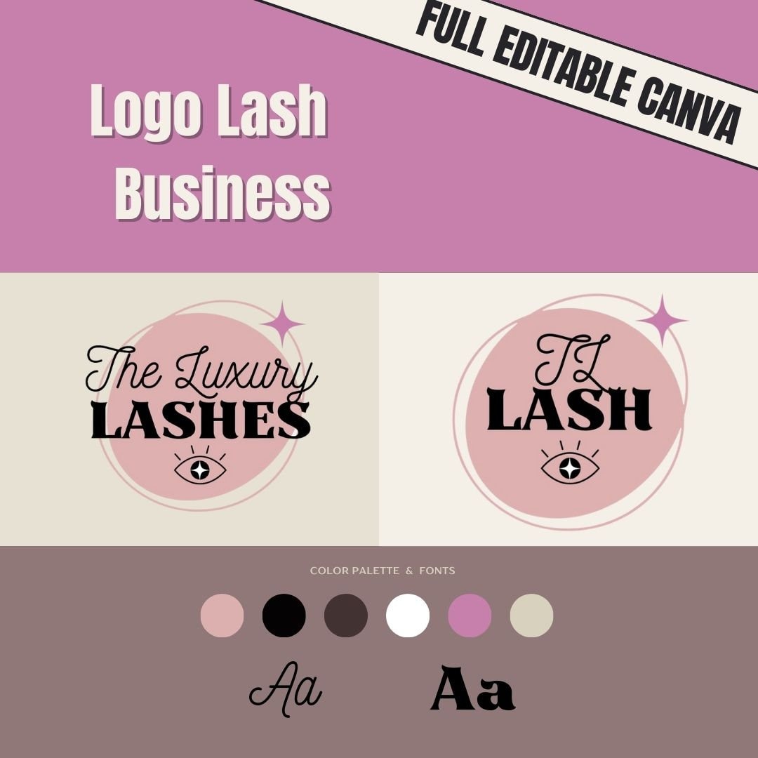 Premade Logo, Lash Logo, DIY Logo Maker, Logo Creation Custom, Lash Logo Design, Beauty Logo ...