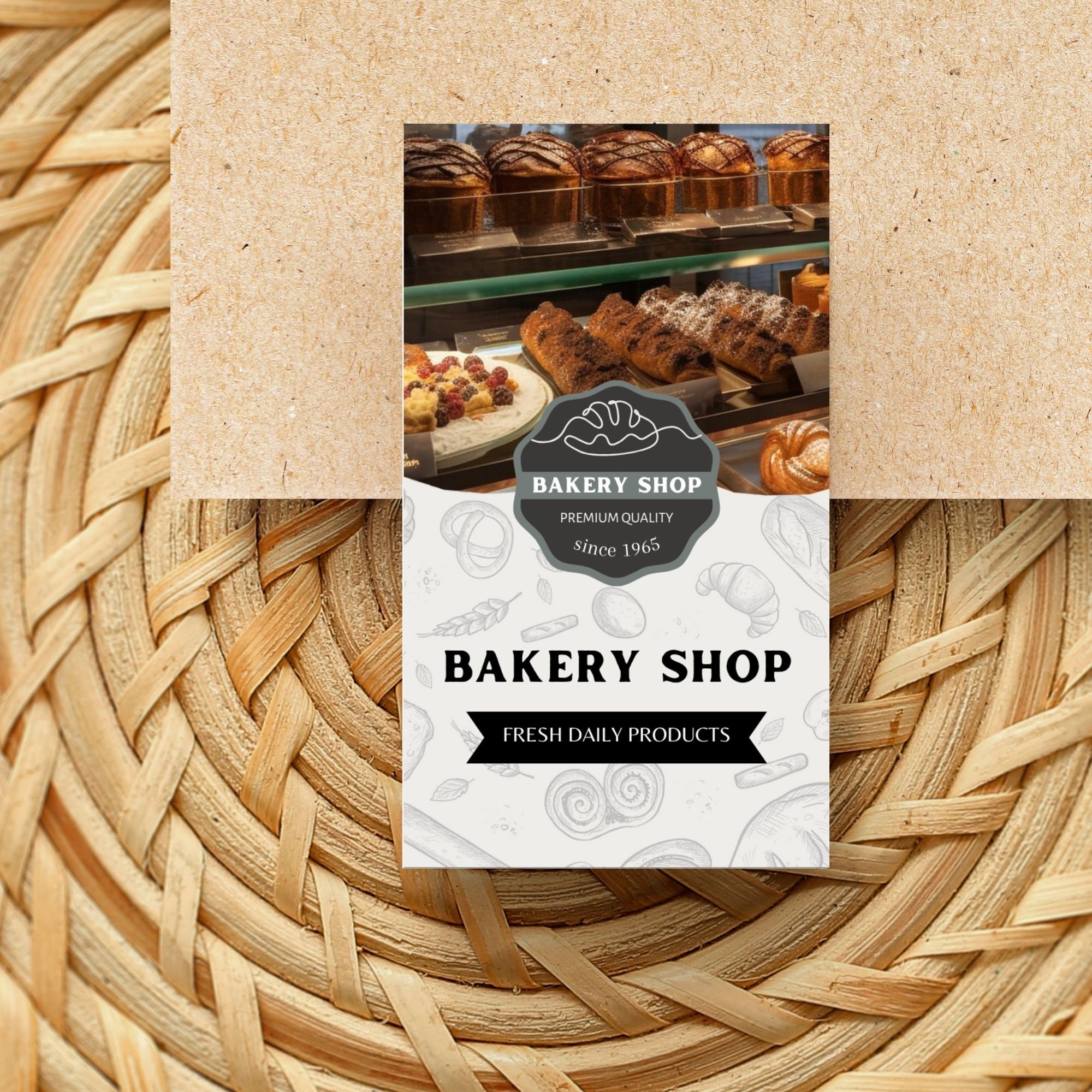 Bakery QR Code Card, Bakery Business Card, Double Sided Card, Editable ...
