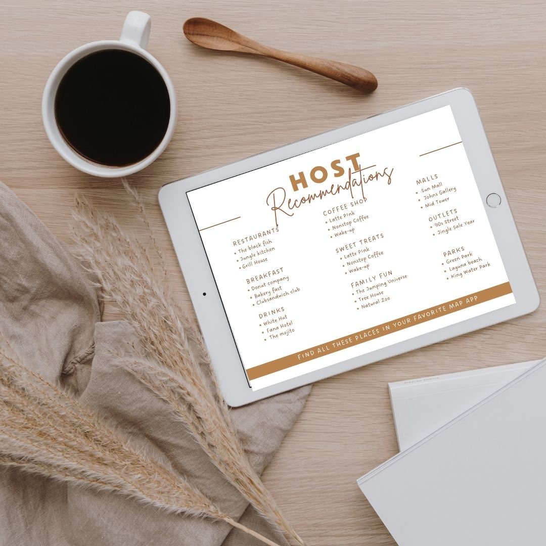 Host Recommendations Sign L Airbnb Local Recommendations Sign for Hosts ...