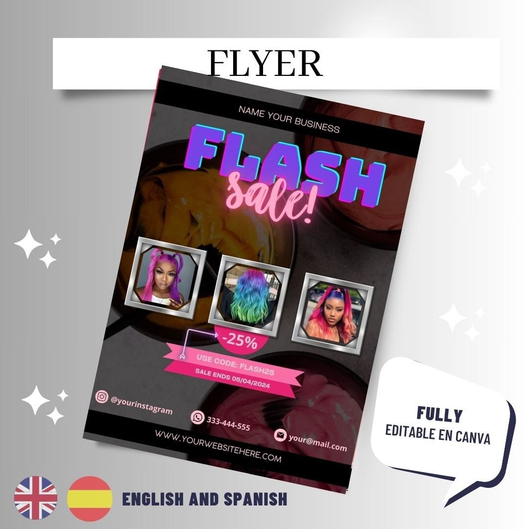 Flash Sale Flyer, Sale Flyer, Salon Flyer, DIY Flyer Template Design ...
