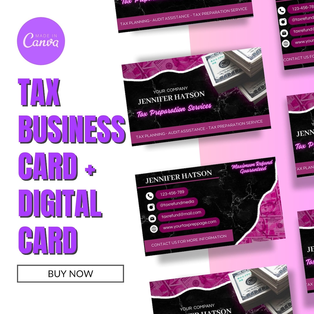 Tax Digital Business Cards + Tax Business Cards, DIY Tax Preparer ...