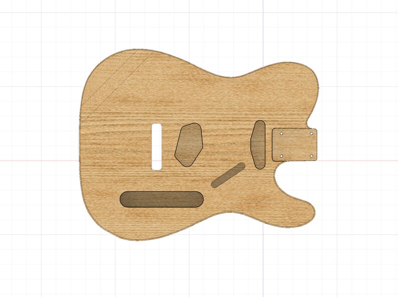 Fender Telecaster Modified Guitar Body 3D CAD Files 1:1 Scale CNC Files ...