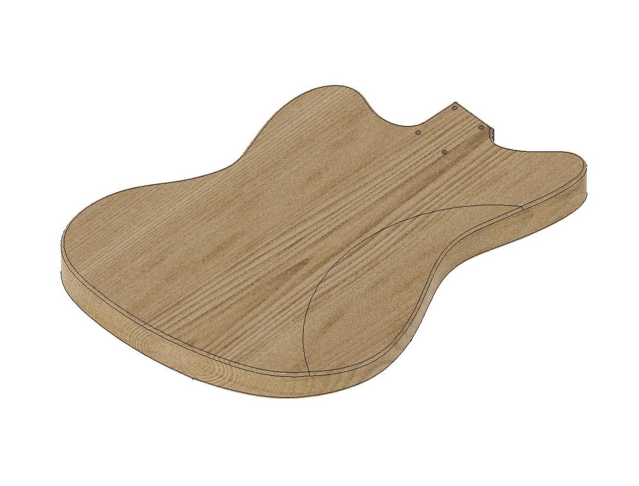 Fender Jazzmaster Guitar Body 3D CAD Files 1:1 Scale | CNC Files ...