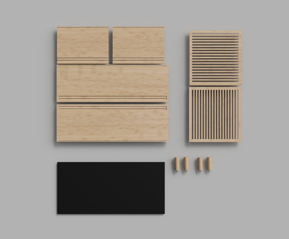 Dresser 3D CAD Files 1:1 Scale | CNC Furniture Plan | Plywood Hardwood ...