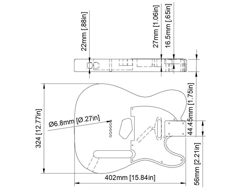 Fender Telecaster Guitar Body 3D CAD 1:1 Scale | CNC Files | Guitar ...