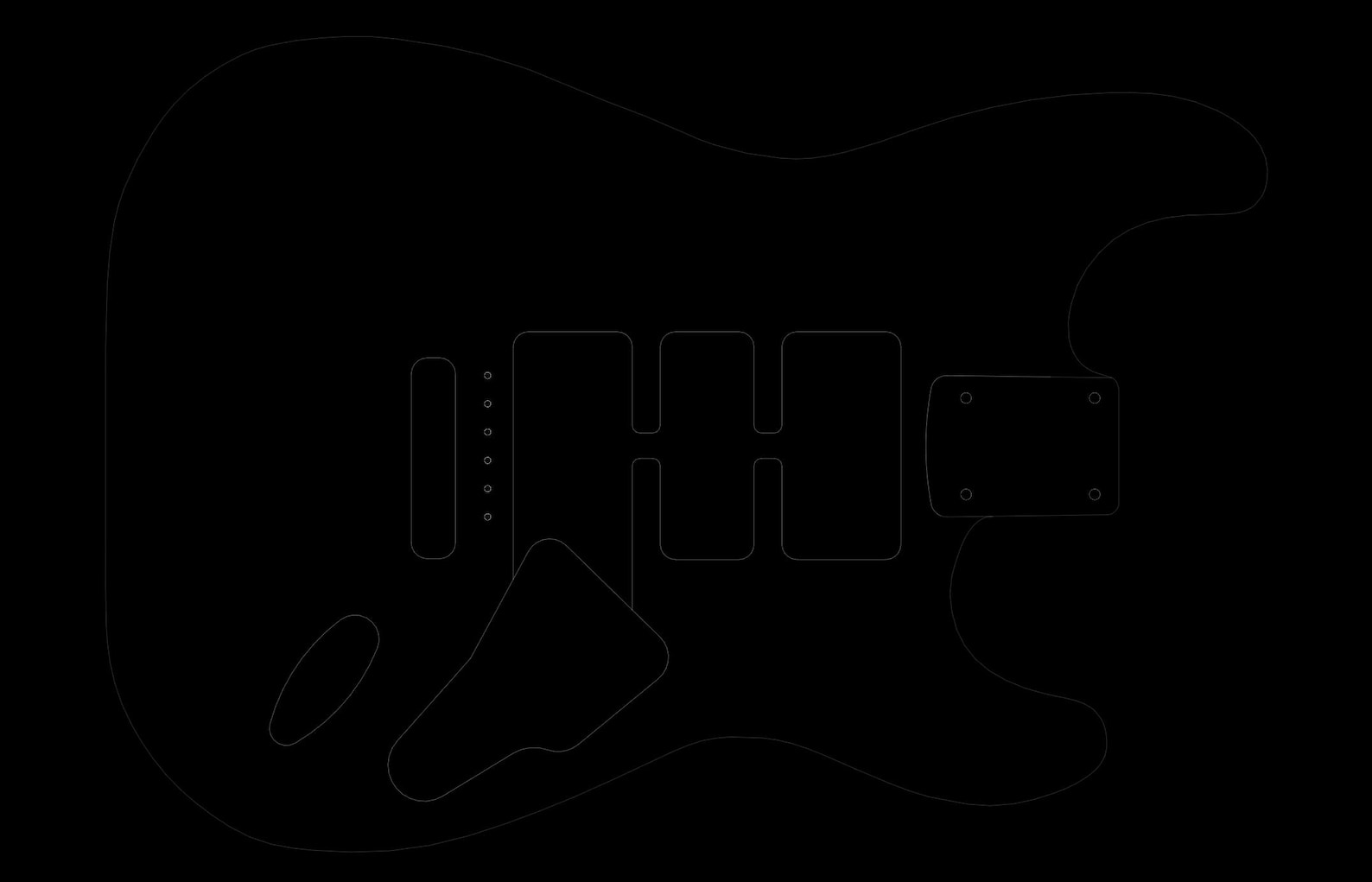 Fender Stratocaster HSH Guitar Body 3D Files: CNC Plan (digital ...