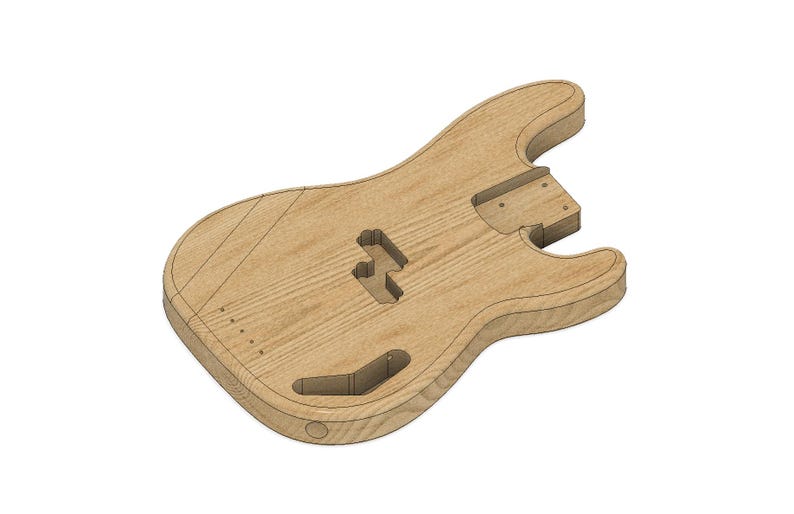 Fender Precision Bass Guitar Body 3D CAD Files: CNC Project (digital ...