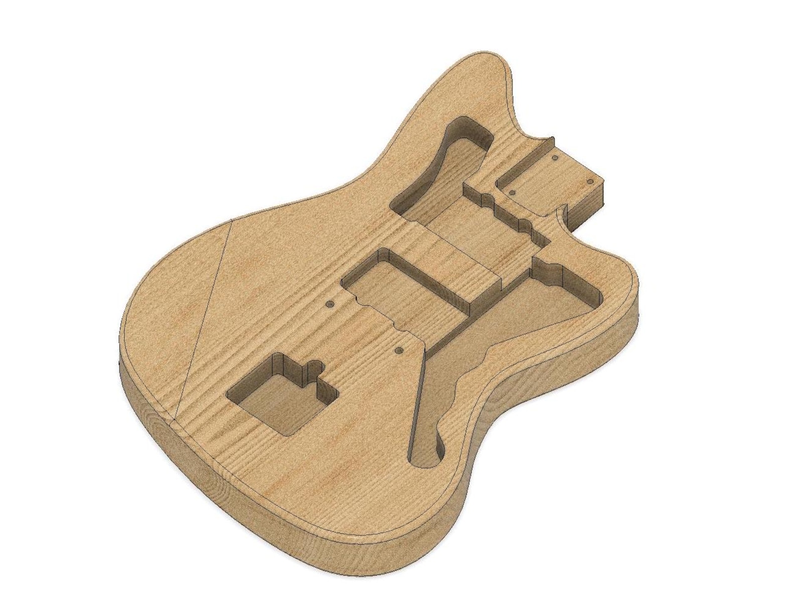 Fender Jazzmaster Guitar Body 3D CAD Files 1:1 Scale | CNC Files ...
