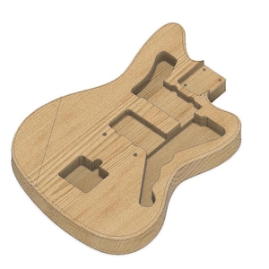 Fender Jazzmaster Guitar Body 3D CAD Files 1:1 Scale | CNC Files ...