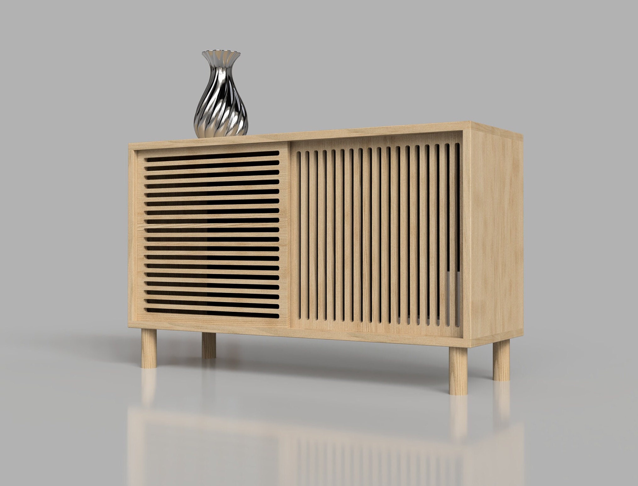 Dresser 3D CAD Files 1:1 Scale | CNC Furniture Plan | Plywood Hardwood ...