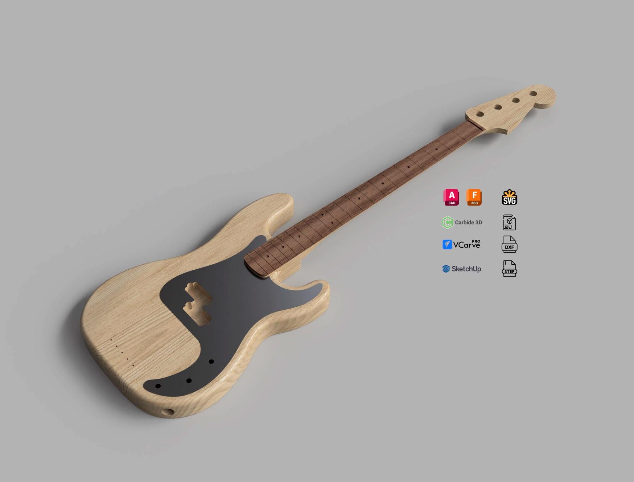 Fender Precision Bass 3D CAD Files: CNC Guitar Plan (digital Download ...