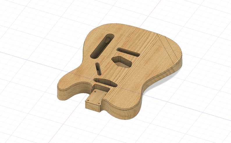 Fender Telecaster Modified Guitar Body 3D CAD Files 1:1 Scale CNC Files ...