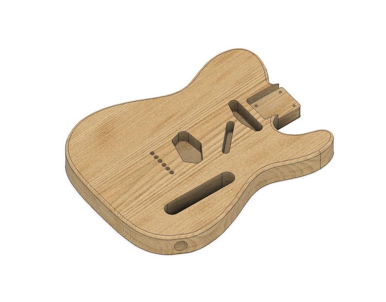 Fender Telecaster Guitar Body 3D CAD 1:1 Scale | CNC Files | Guitar ...