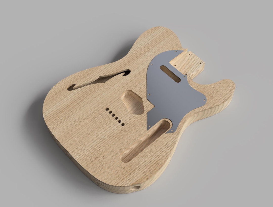 Telecaster Thinline Guitar Body 3D CAD Files: CNC Plan (digital ...