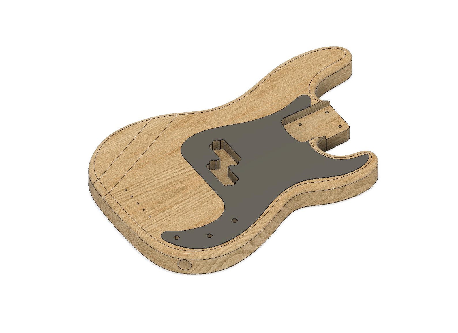 Fender Precision Bass Guitar Body 3D CAD Files: CNC Project (digital ...