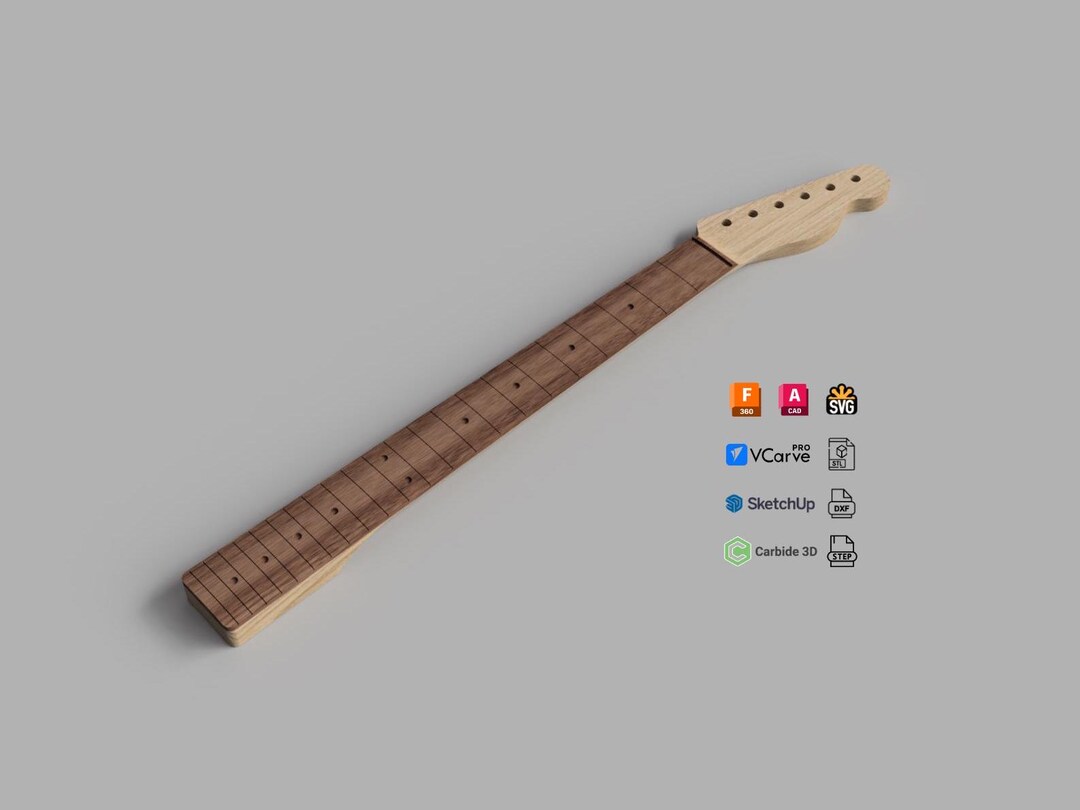 Fender Telecaster Neck 3D Files 1:1 Scale | CNC Files | Guitar Plan ...