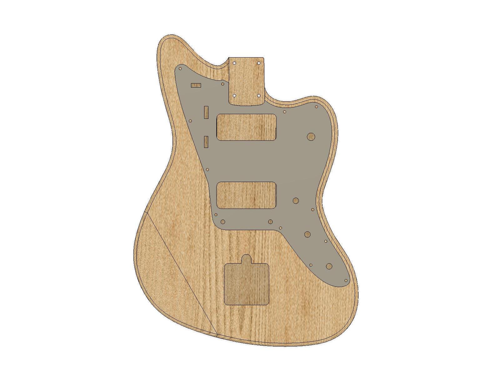 Fender Jazzmaster Guitar Body 3D CAD Files 1:1 Scale | CNC Files ...