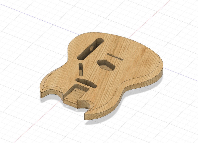 SG Telecaster Hybrid Guitar Body 3D CAD Files 1:1 Scale CNC Files 3D ...