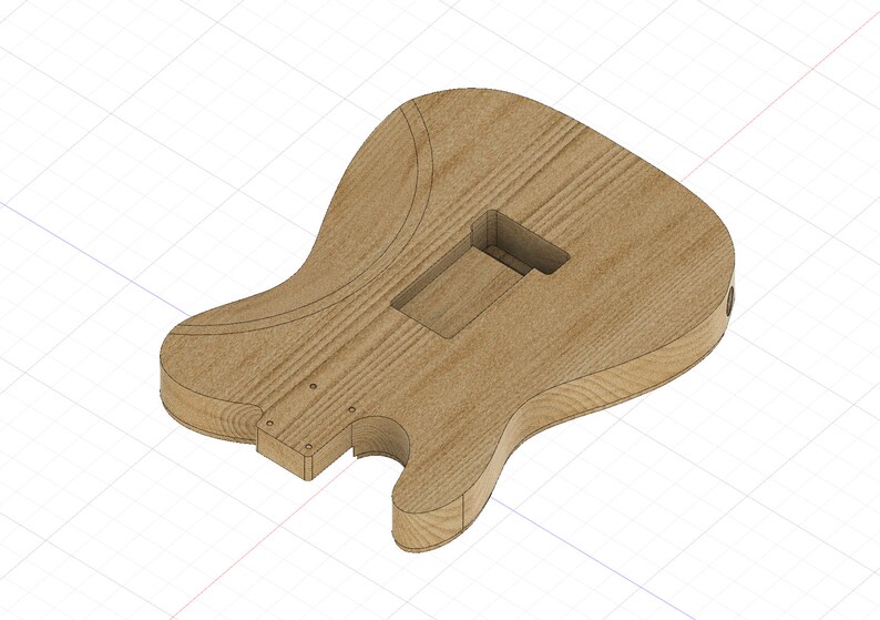 Fender Telecaster Modified Guitar Body 3D CAD Files 1:1 Scale CNC Files ...