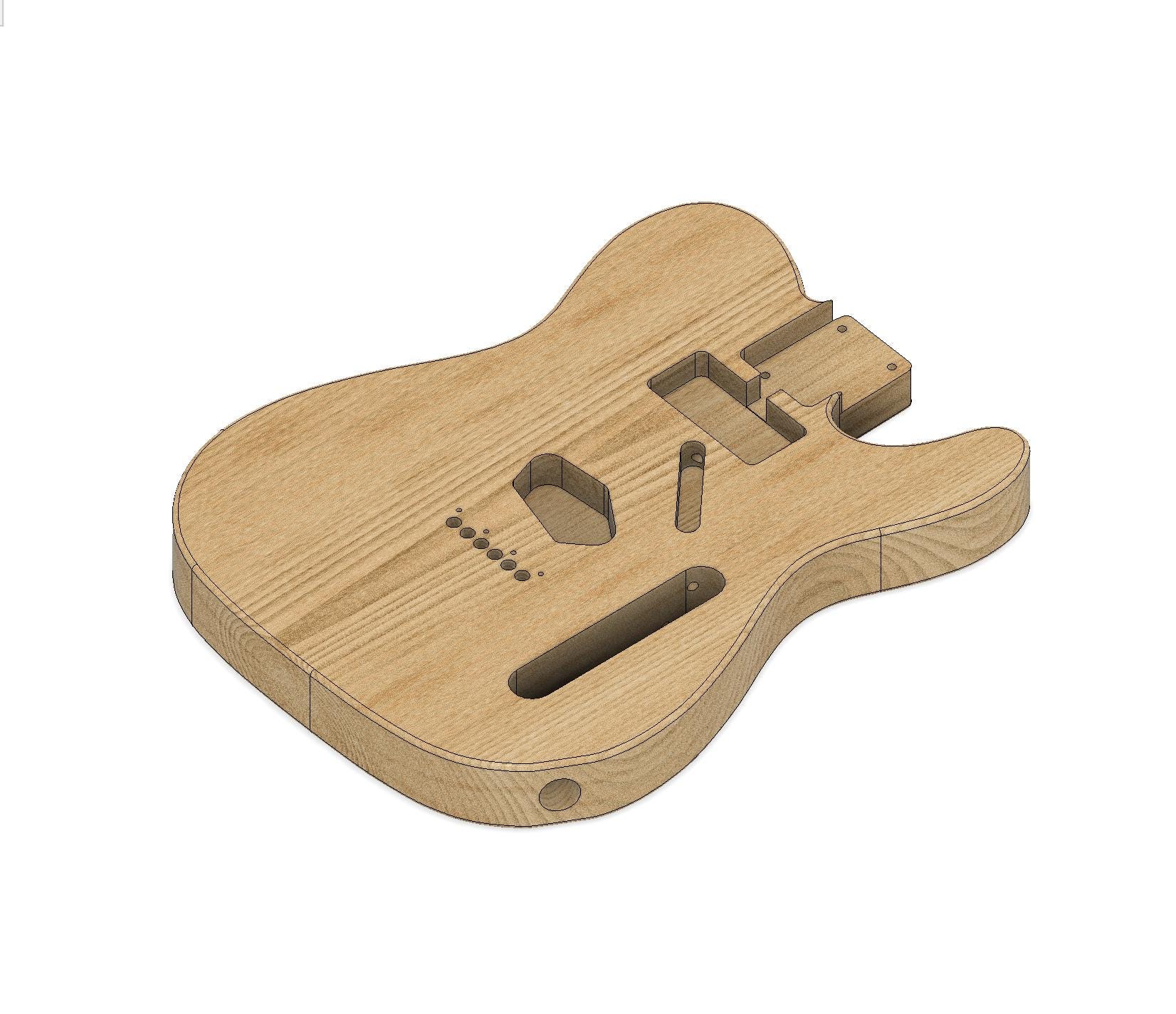 Fender Telecaster SH Guitar Body 3D CAD Files 1:1 Scale CNC Files Plan ...