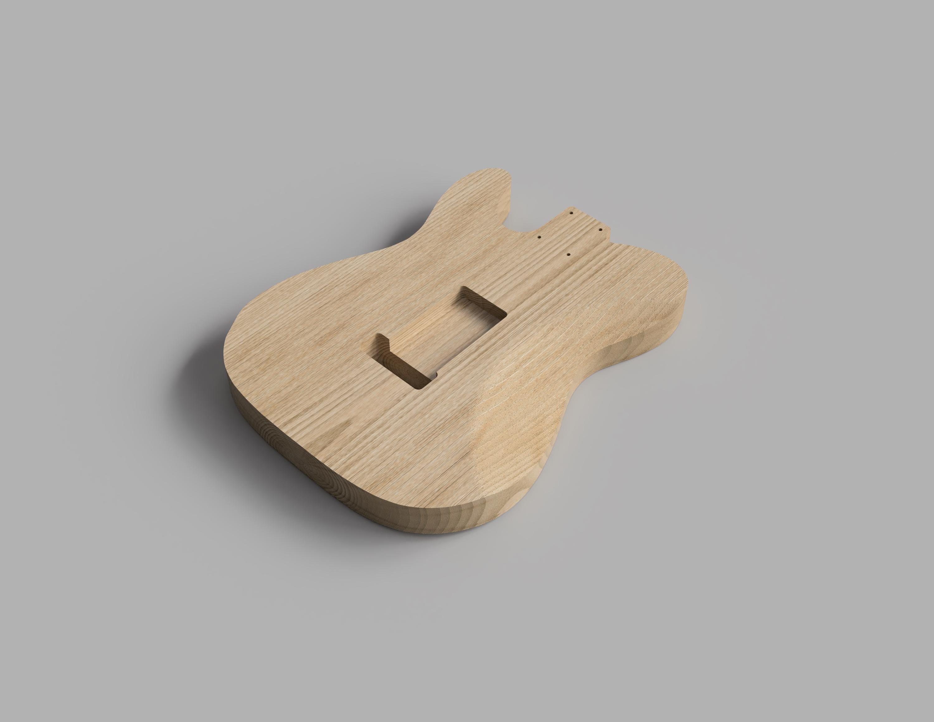 Fender Telecaster Modified Guitar Body 3D CAD Files 1:1 Scale | CNC ...