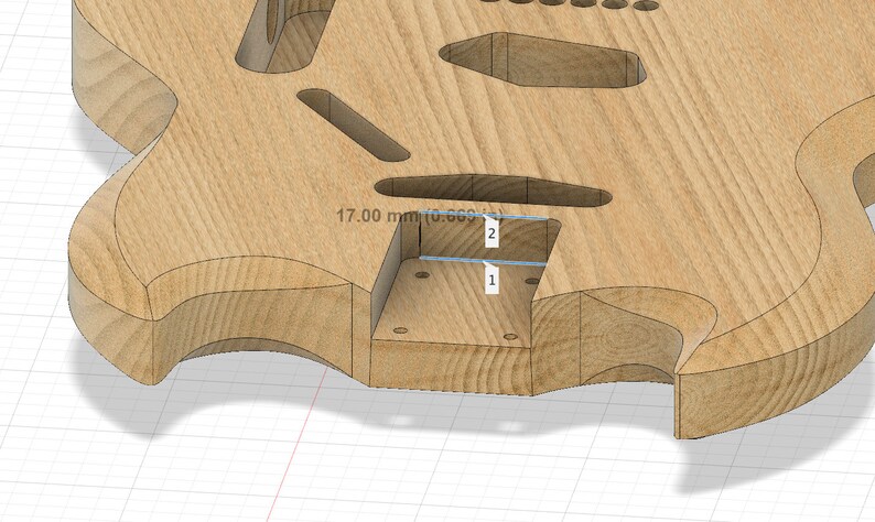 SG Telecaster Hybrid Guitar Body 3D CAD Files 1:1 Scale CNC Files 3D ...