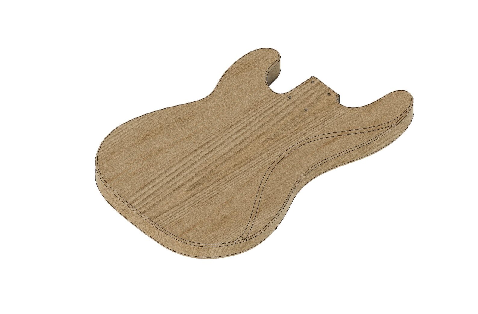 Fender Precision Bass Guitar Body 3D CAD Files: CNC Project (digital ...
