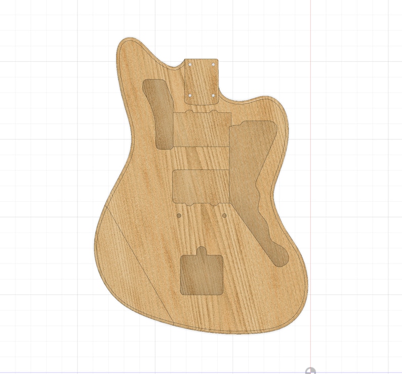Fender Jazzmaster Guitar Body 3D CAD Files 1:1 Scale CNC Files DIY ...