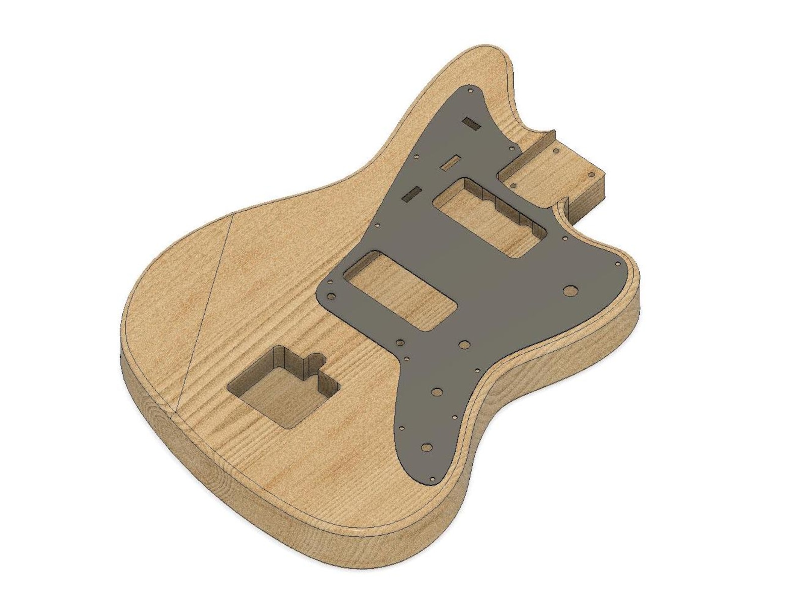 Fender Jazzmaster Guitar Body 3D CAD Files 1:1 Scale | CNC Files ...