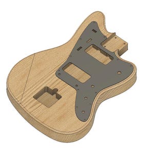 Fender Jazzmaster Guitar Body 3D CAD Files 1:1 Scale | CNC Files ...
