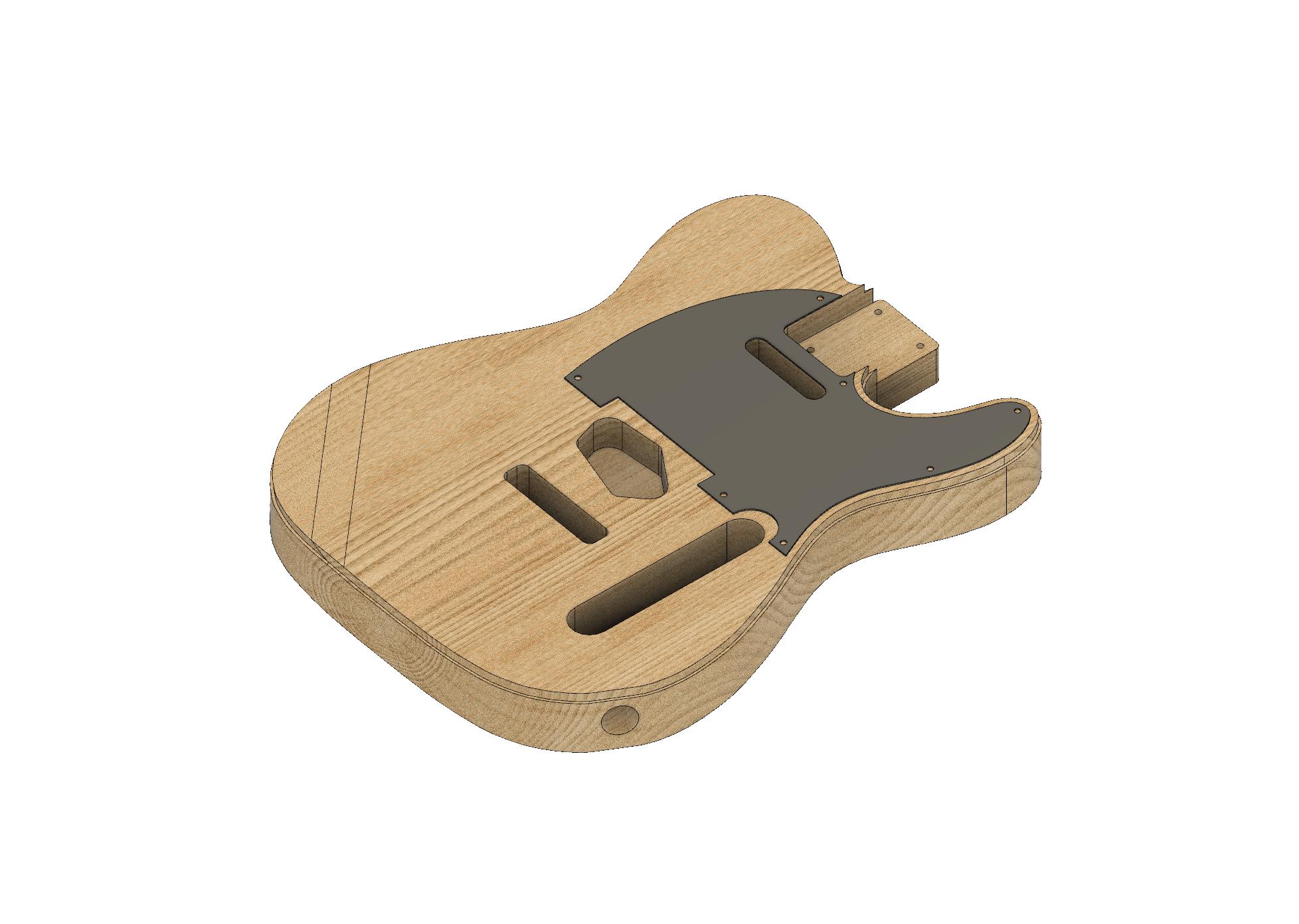 Fender Telecaster Modified Guitar Body 3D CAD Files 1:1 Scale | CNC ...
