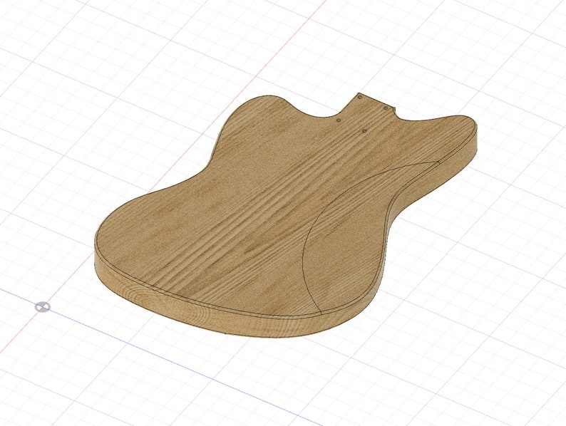 Fender Jazzmaster Guitar Body 3D CAD Files 1:1 Scale CNC Files DIY ...
