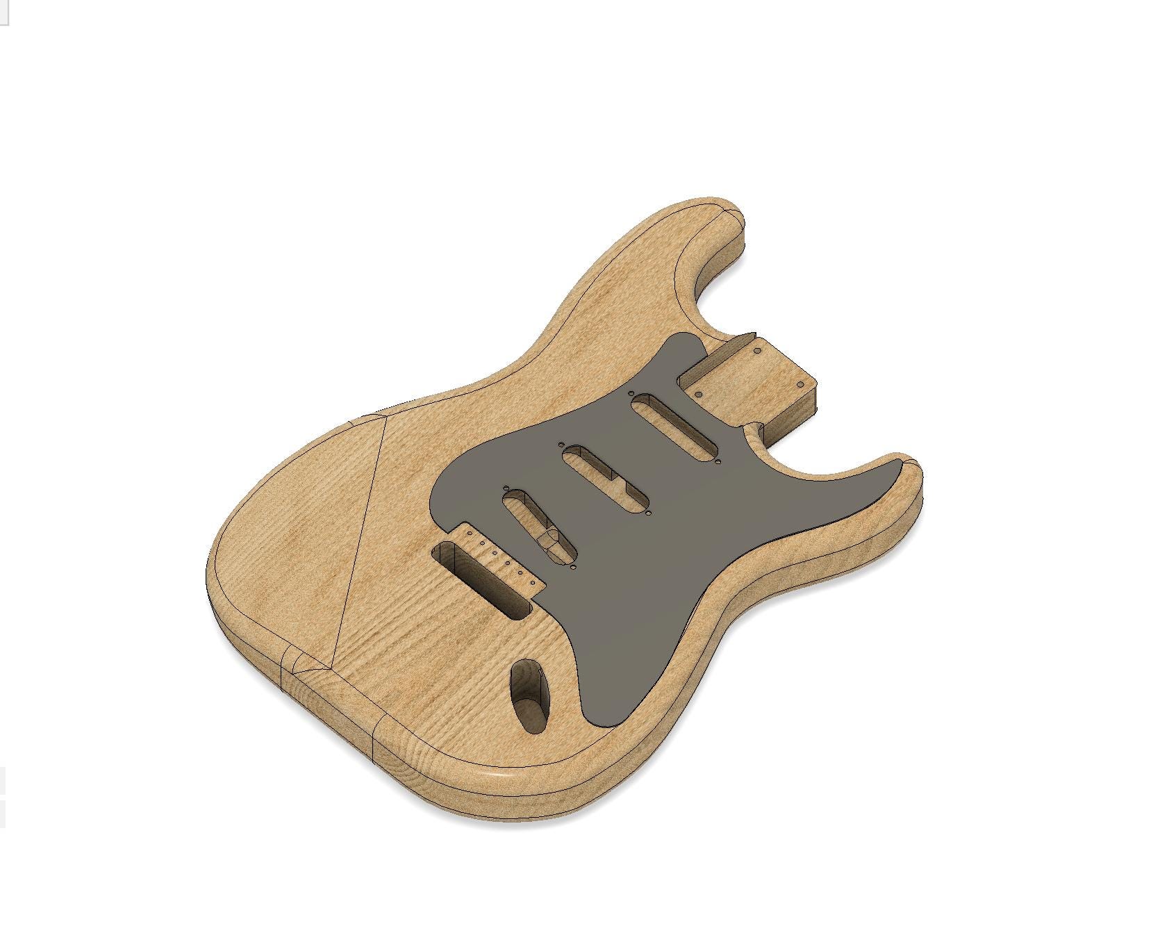 Fender Stratocaster 3D Files 1:1 Scale | CNC Files | Guitar Plan | 3D ...
