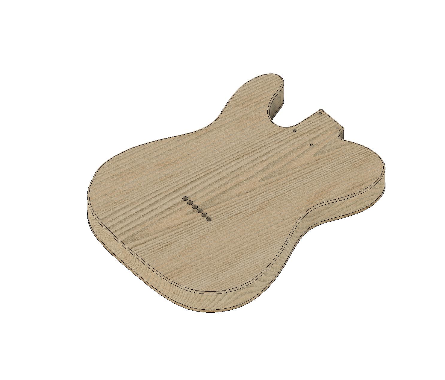 Telecaster Thinline Guitar Body 3D CAD Files: CNC Plan (digital ...